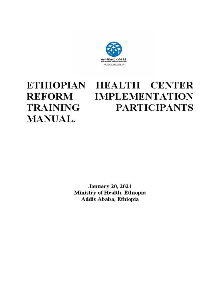 Ethiopian Health Center Training Manual | PDF | Governance | Health Care