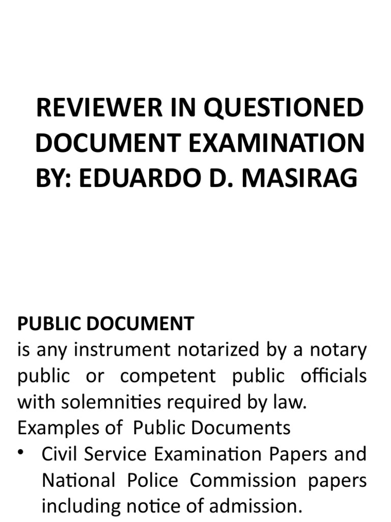 Reviewer in Questioned Document Examination | PDF | Ink | Typewriter
