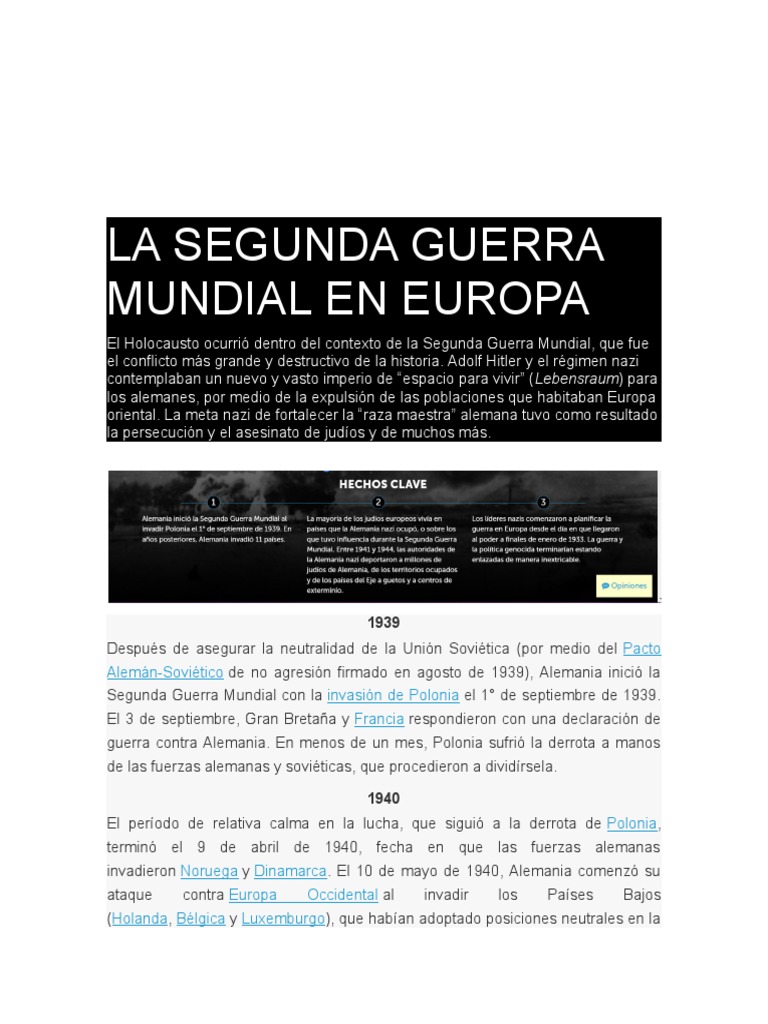 La Segunda Guerra Mundial en Europa | PDF