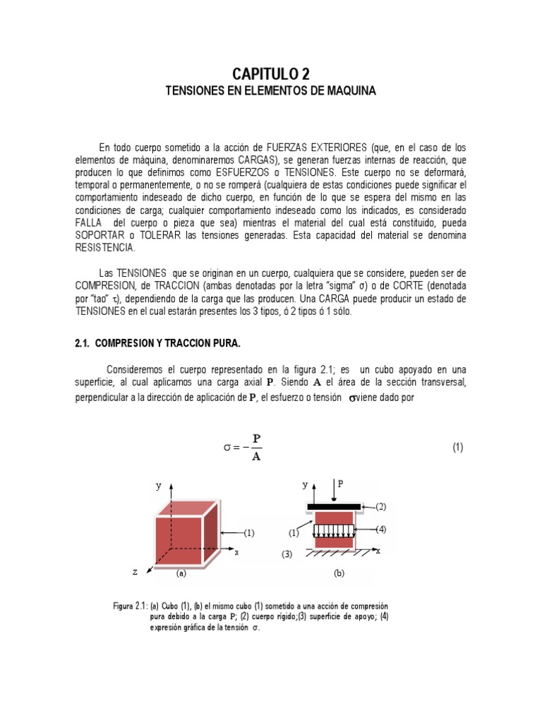 Capítulo 2 - Tensiones en Elementos de Maquina | PDF