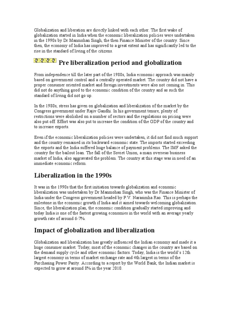 Globalization & Liberalization | PDF | Globalization | Economic Growth