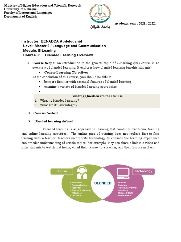 E-Learning - Course 3 Master 2 | PDF | Educational Technology | Learning