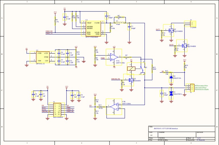 EVSE Interface A.1 Schematics | PDF
