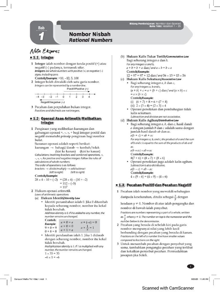 Modul Matematik Tingkatan 1 (Set 1) PKP 2.0 | PDF