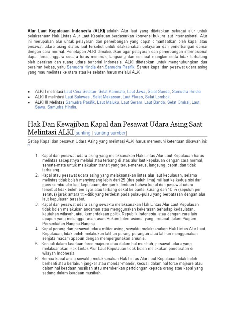 Alur Laut Kepulauan Indonesia | PDF