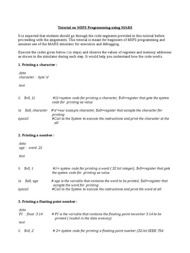 Tutorial MIPS Using MARS | PDF | Integrated Circuit | Information Age