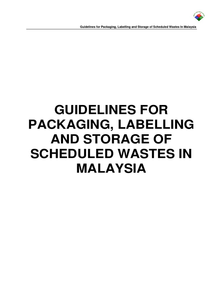 Guidelines for the Proper Packaging, Labelling and Storage of Scheduled ...