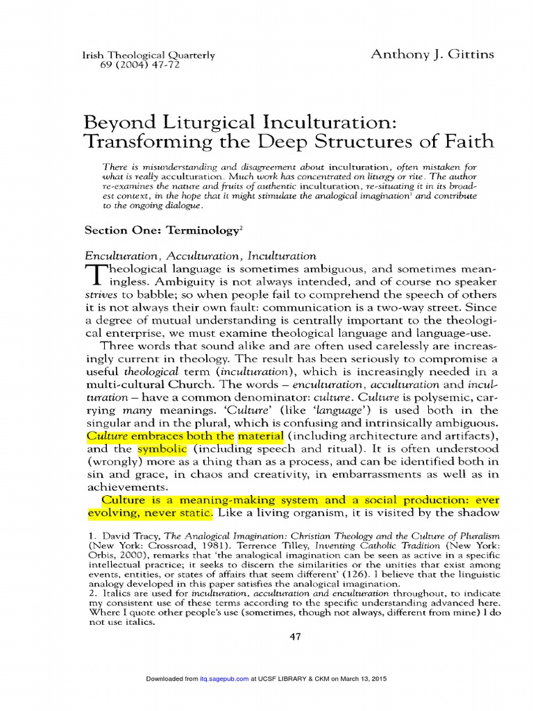01 Introduction Beyond Liturgical Inculturation | PDF | Syntax ...