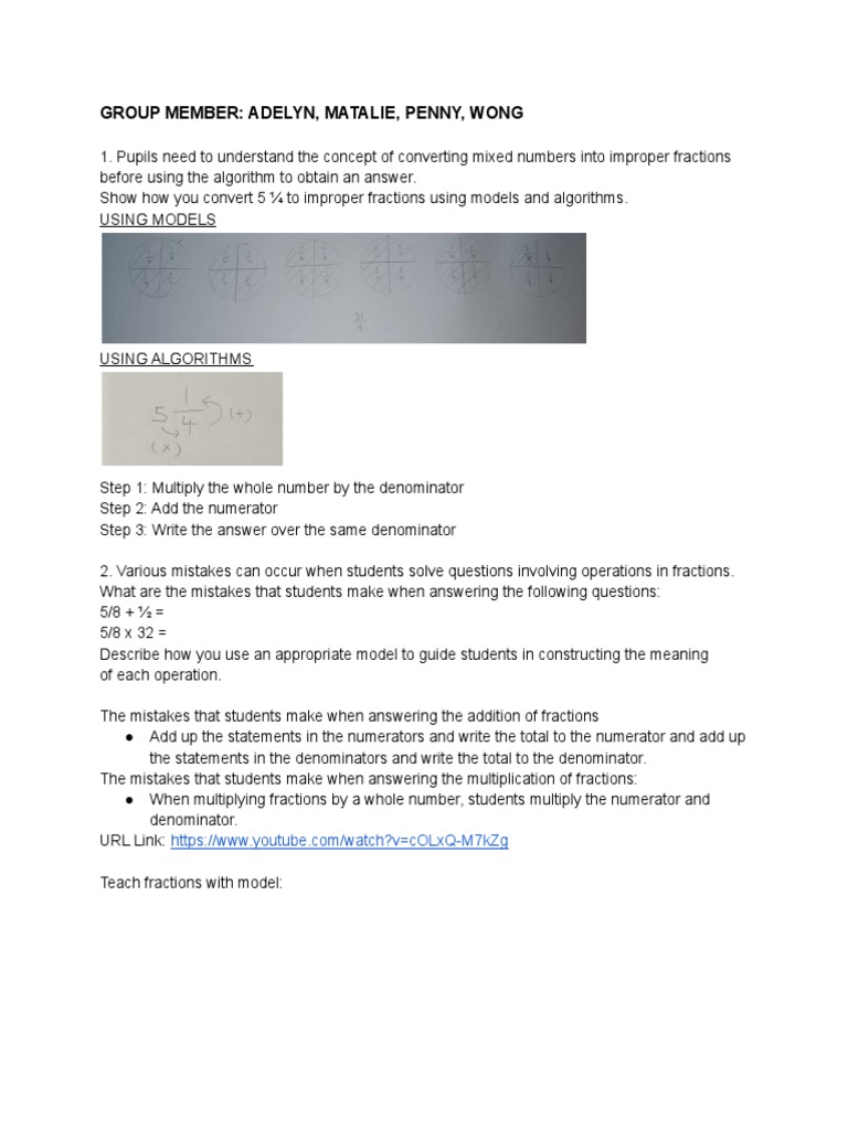 Tutorial Topic 3 (Teaching of Fraction) | PDF | Multiplication | Applied Mathematics