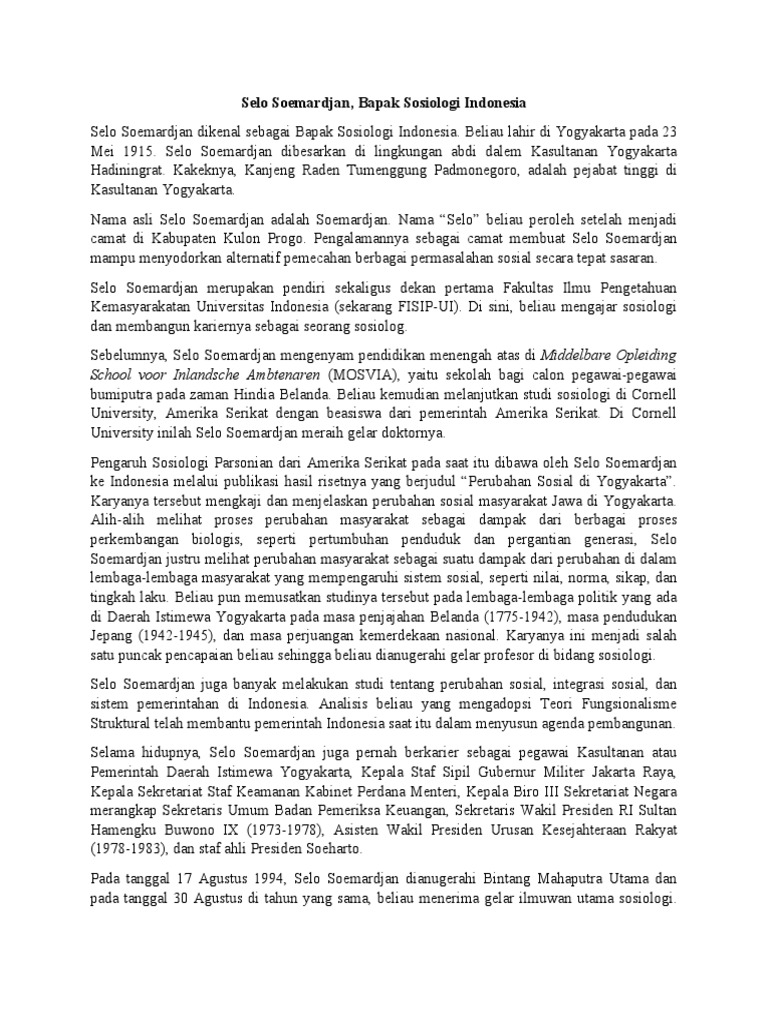 Selo Soemardjan | PDF