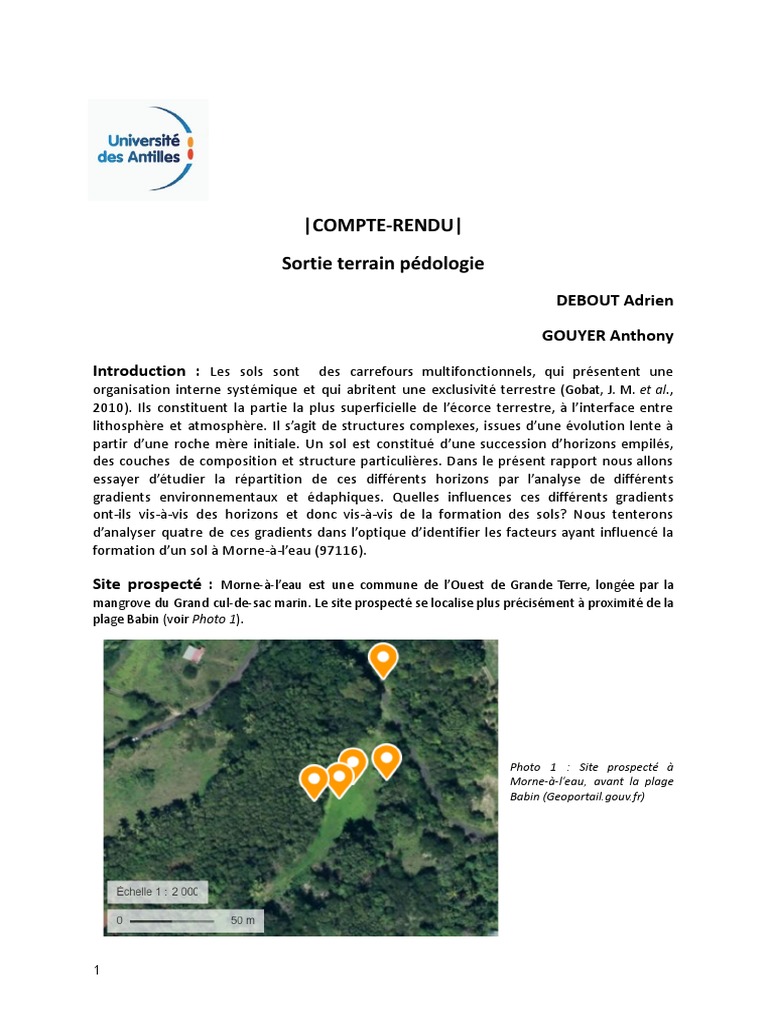 Compte-Rendu TP Ecosol | PDF | Sol (pédologie) | Argile