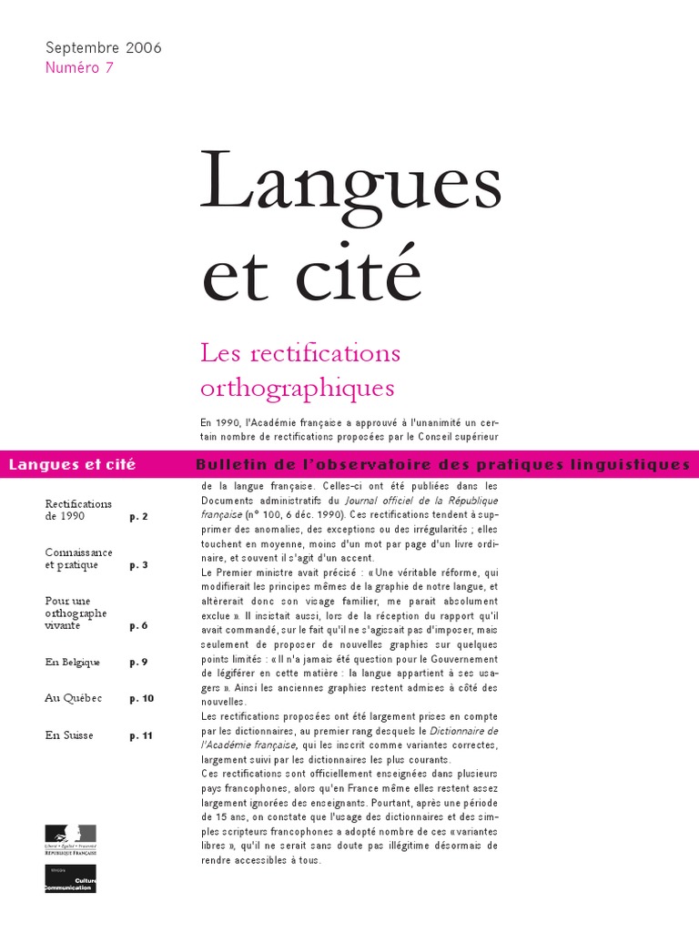 LC 7 Nouvelle Orthographe Def | PDF | Linguistique | Communication humaine