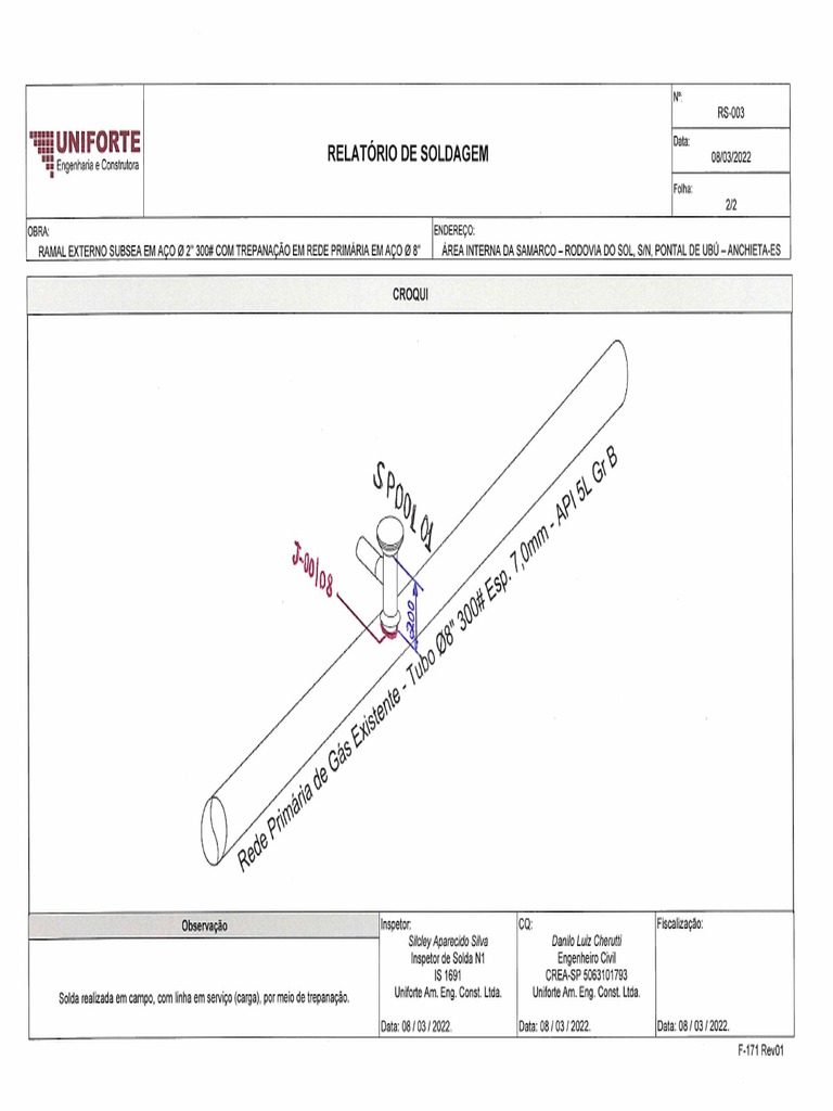 Croqui - Junta de Solda J-00-08 | PDF