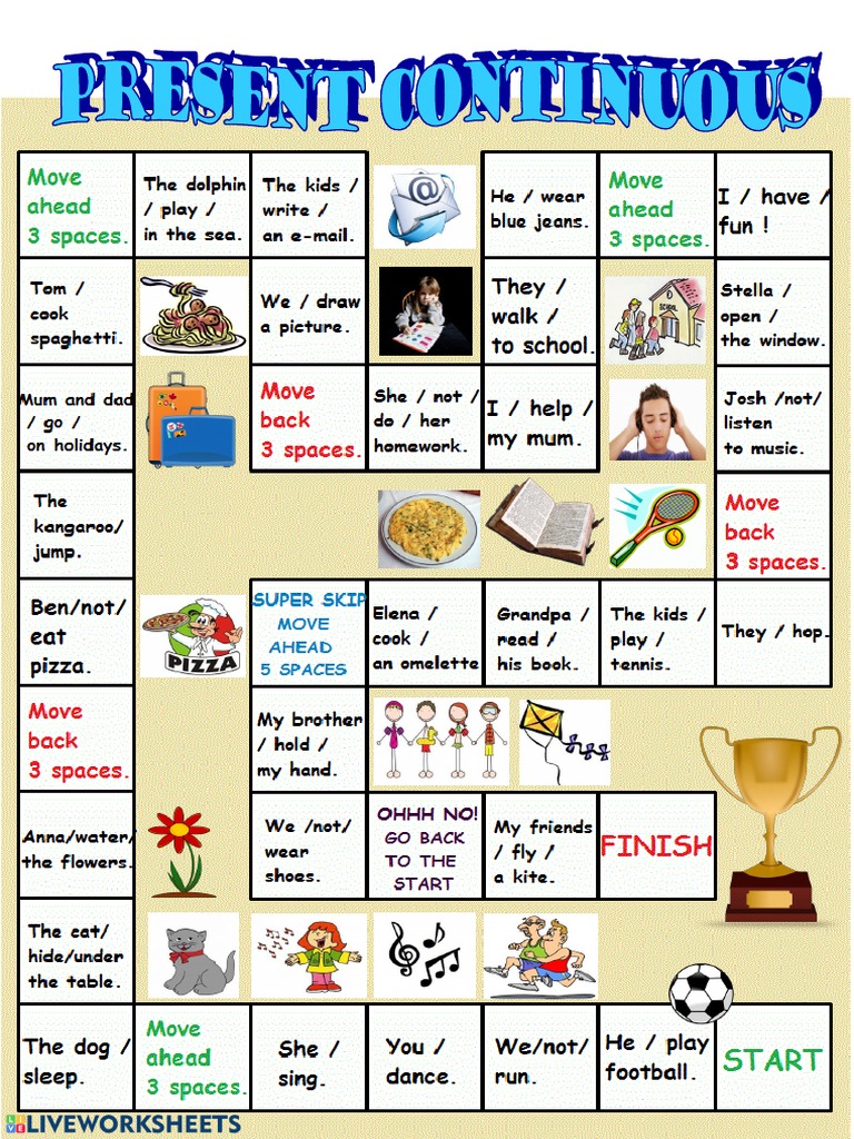Present Continous Boardgame | PDF