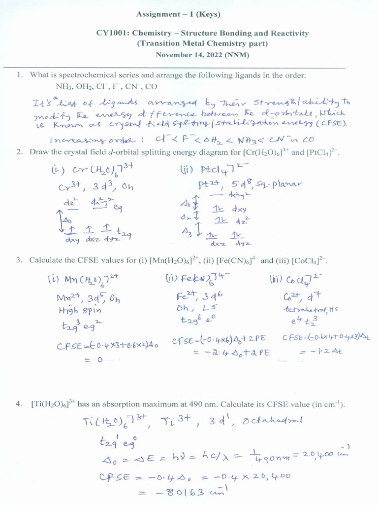 CY1001 Assignment 1 Keys | PDF