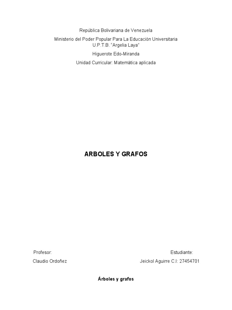 Arboles y Grafos | PDF | Vértice (teoría de grafos) | Teoría de grafos Arboles y Grafos | PDF | Vértice (teoría de grafos) | Teoría de grafos