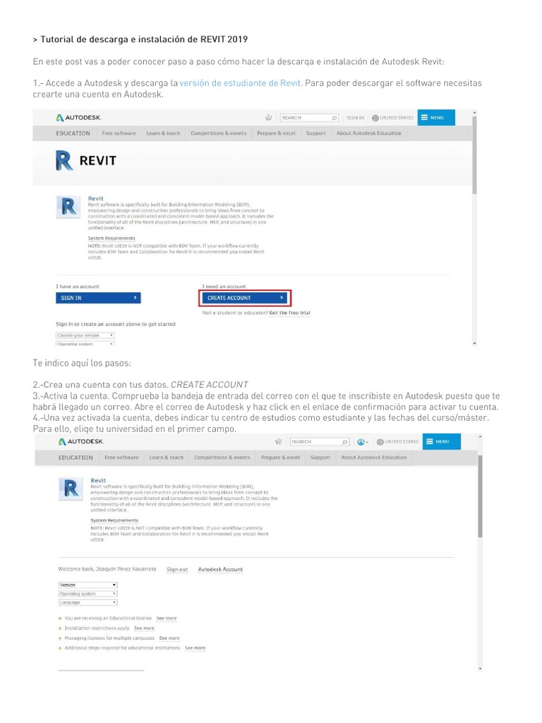 Instalación de REVIT 2019 | PDF