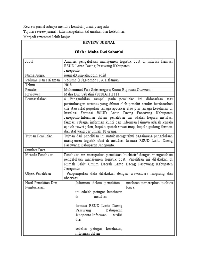 Review Jurnal Maha Dwi | PDF