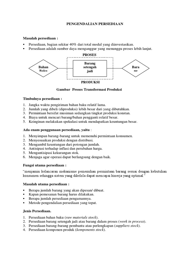 Pengendalian Persediaan Teori Dan Metode EOQ Single Item | PDF