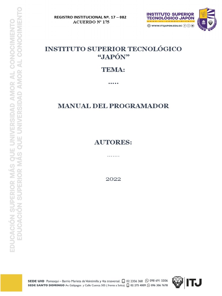 Manual Del Programador | PDF