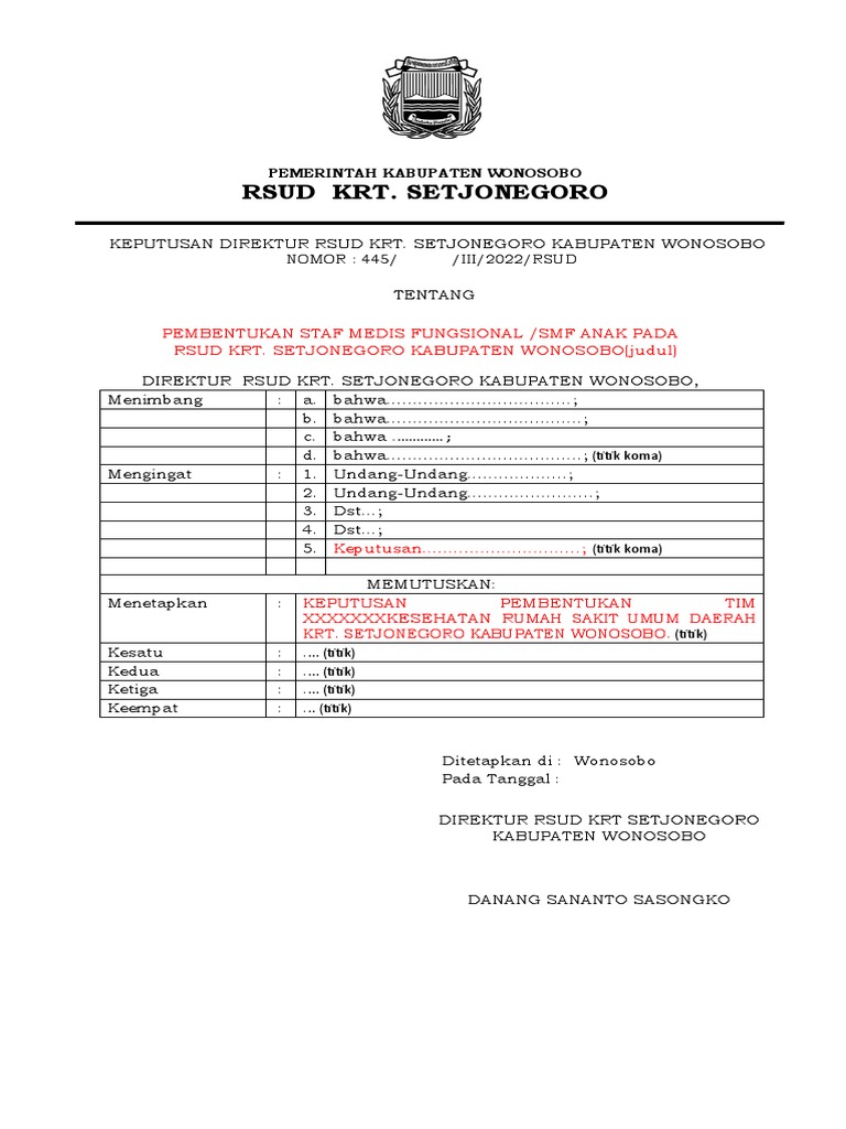 II Fix Format SK Direktur Dan TTD Dir Juli 2022 | PDF