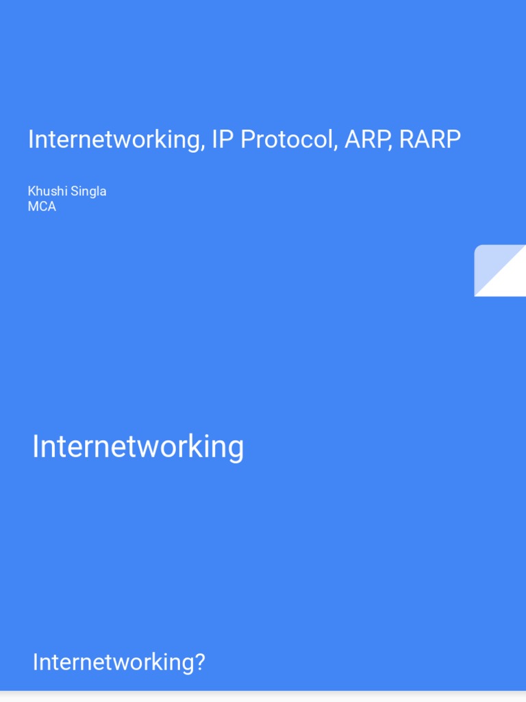 Internetworking, IP Protocol, ARP, RARP | PDF | Internet Protocol Suite | Computer Network