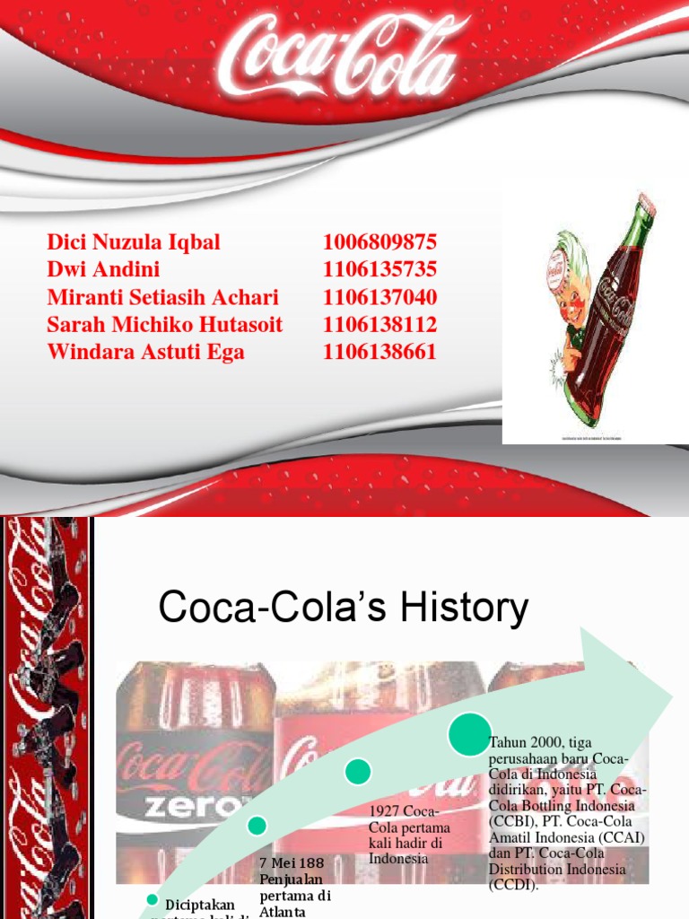 Sejarah dan Misi Coca-Cola di Indonesia | PDF | Memasak, Makanan, & Anggur