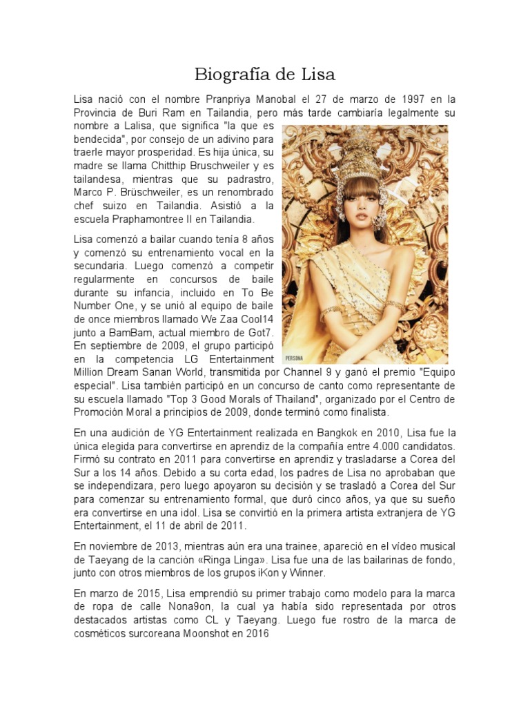 Biografía de Lisa | PDF | Musica Popular | Música grabada