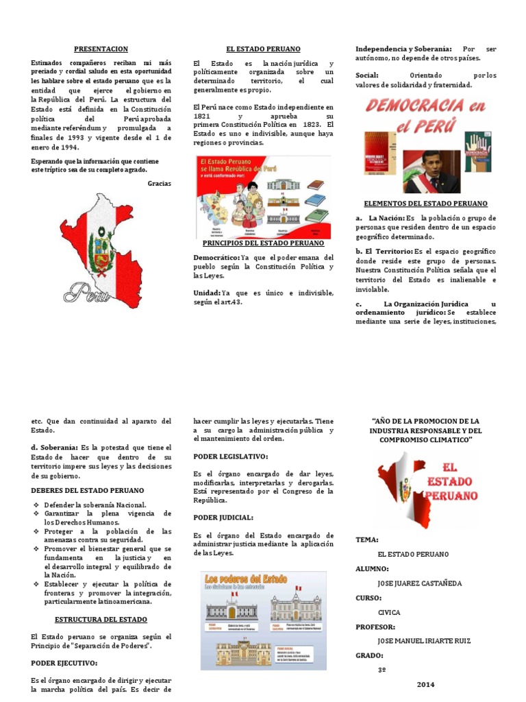 Triptico Estado Peruano | PDF