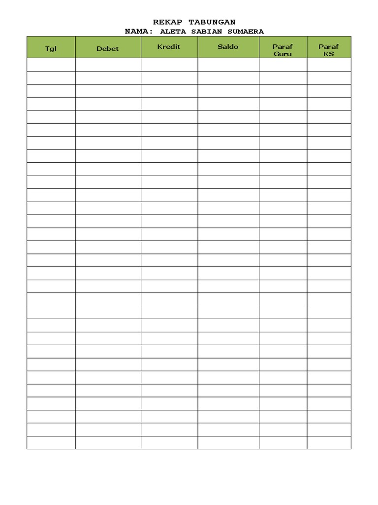Tabel Tabungan | PDF