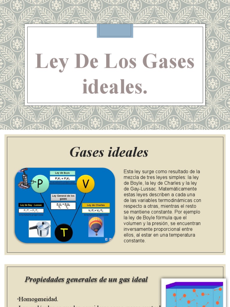 Leyes de Gases Ideales Explicadas | PDF | Gases | Química Física