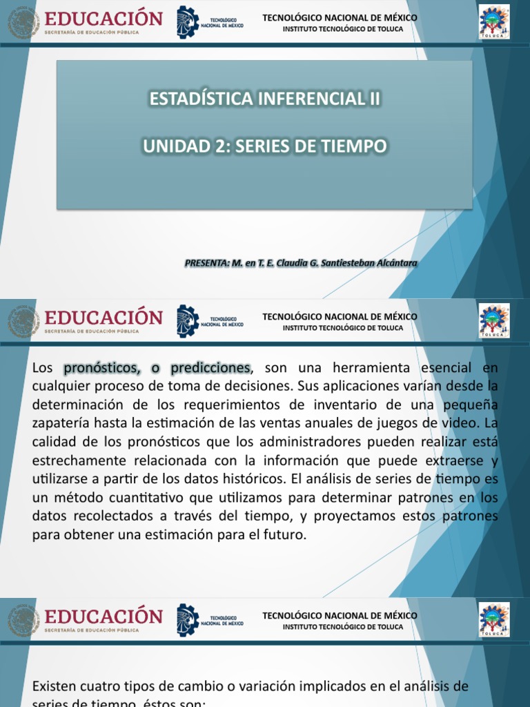 Análisis y pronóstico de series de tiempo: métodos para identificar patrones de variación y ...