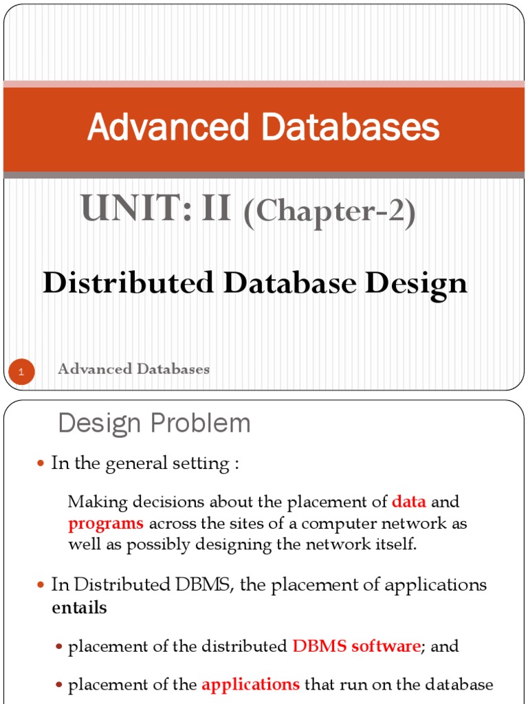 ADB - Unit - II (Chapter-2) | PDF | Databases | Top Down And Bottom Up Design