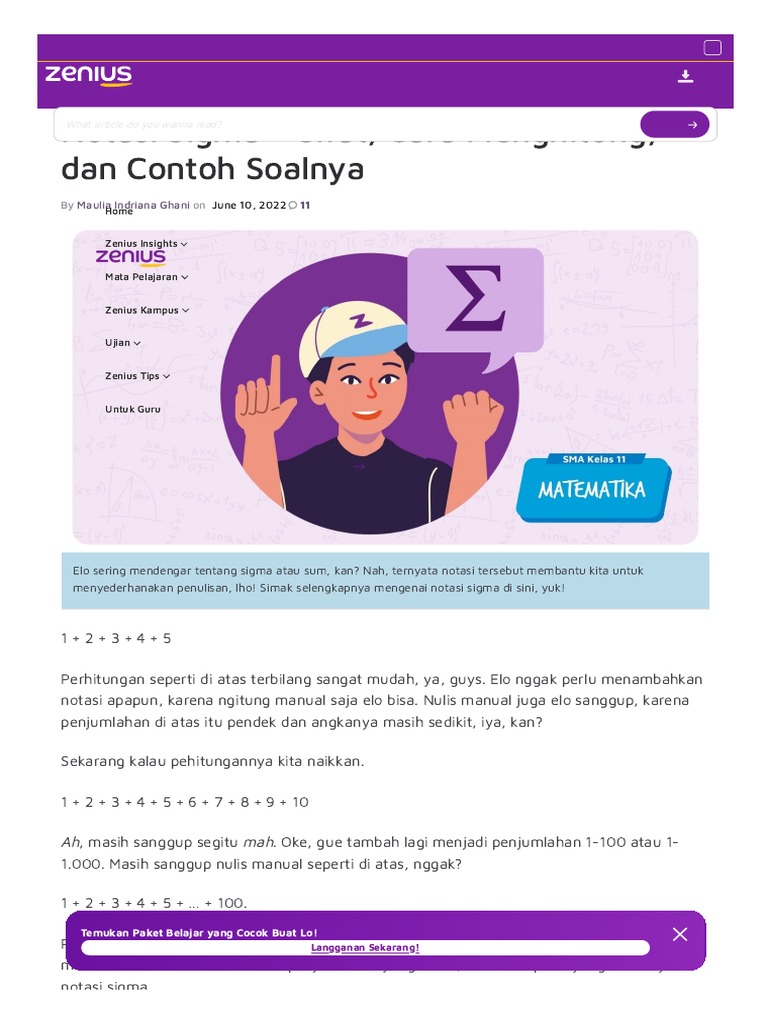 Notasi Sigma: Konsep dan Contoh | PDF | Komputer