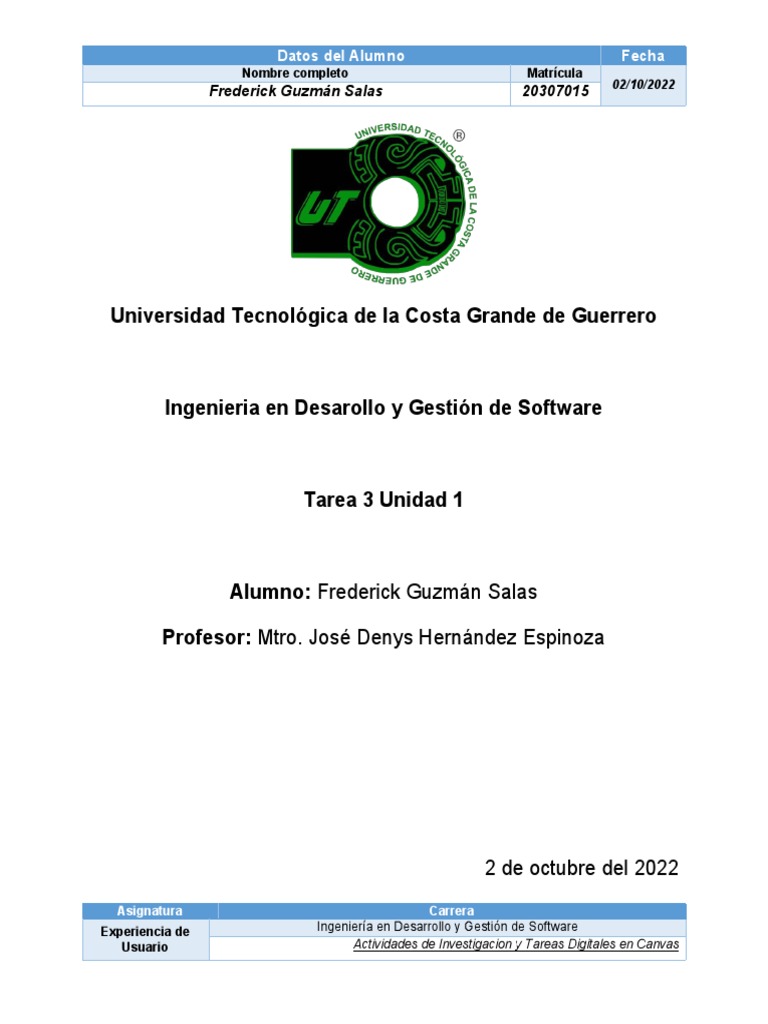 U1. Tarea 3 | PDF | Software | Ingeniería de software