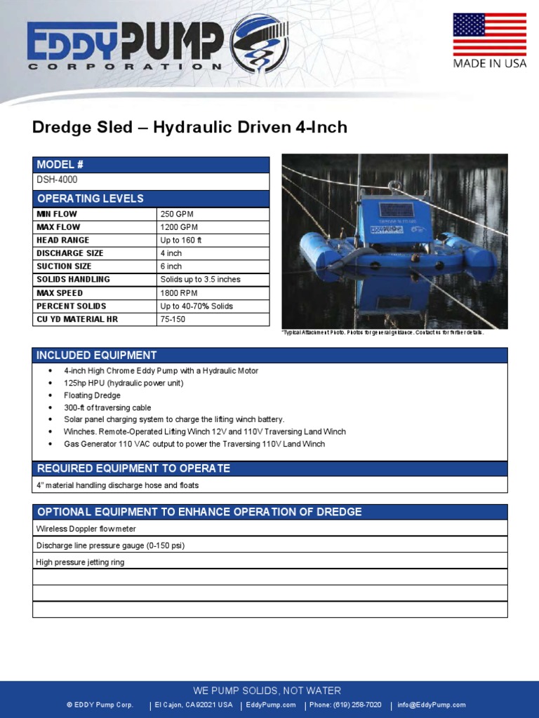 Dredge Sled Hydraulic 4in v2.1 | PDF | Pump | Dredging