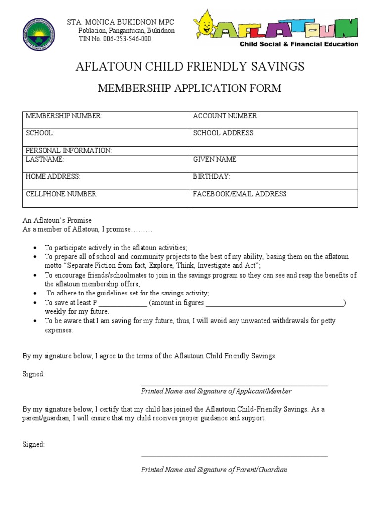 Aflatoun Form | PDF