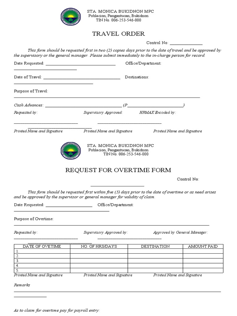 Request Overtime Form | PDF | Employment Compensation | Economies