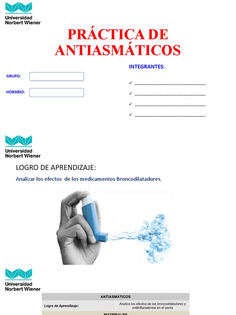 Práctica de Antiasmáticos | PDF | Asma | Neumología