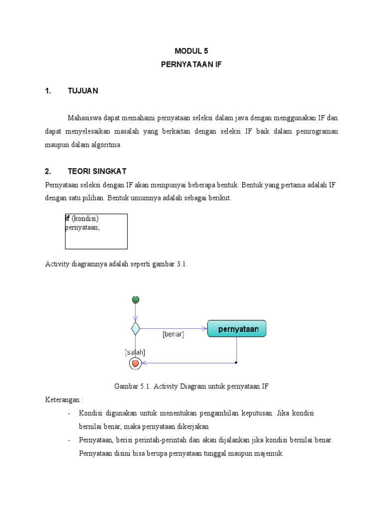 MODUL 5 Pernyataan If | PDF | Komputer