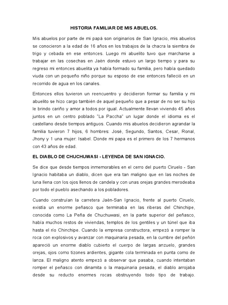 Historia Familiar de Mis Abuelos 1 | PDF | Sobrenatural