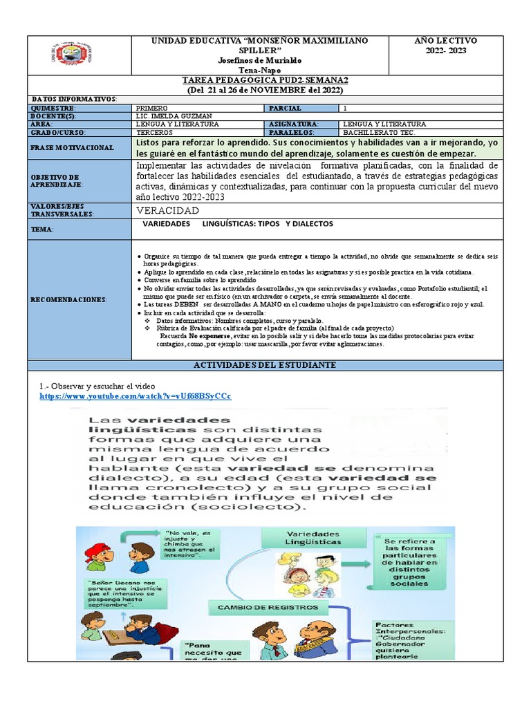 LL-TAREA-PUD2-SEM 2 - 3ros-IG | PDF | Dialecto | Ciencia cognitiva