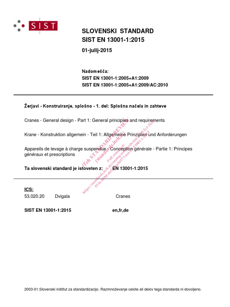 Sist-En-13001-1-2015 NF | PDF