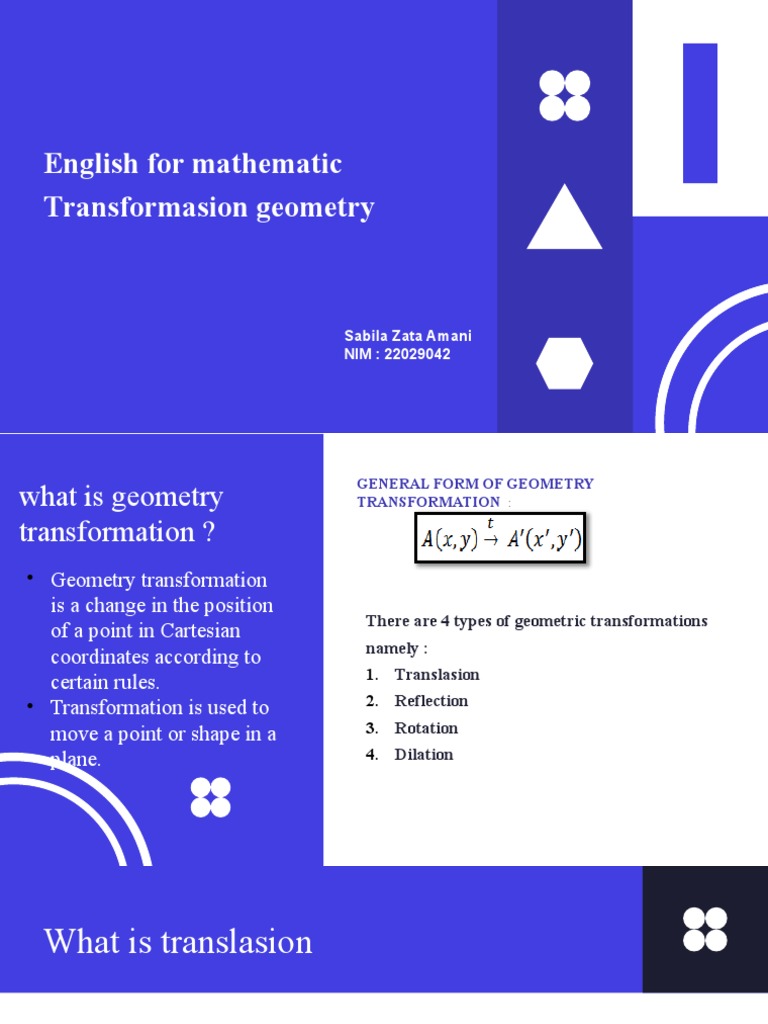 Transformasion Geometry | PDF | Cartesian Coordinate System | Shape