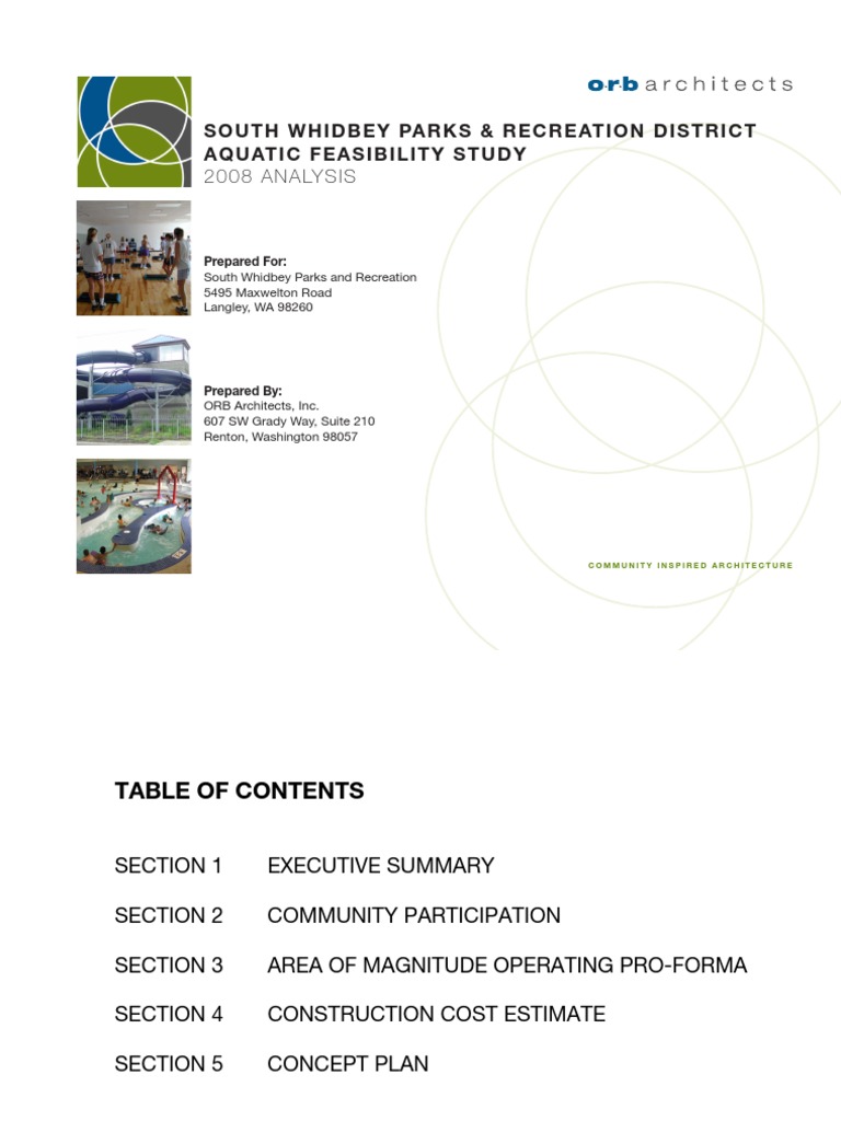 South Whidbey Parks & Recreation District Aquatic Feasibility Study ...