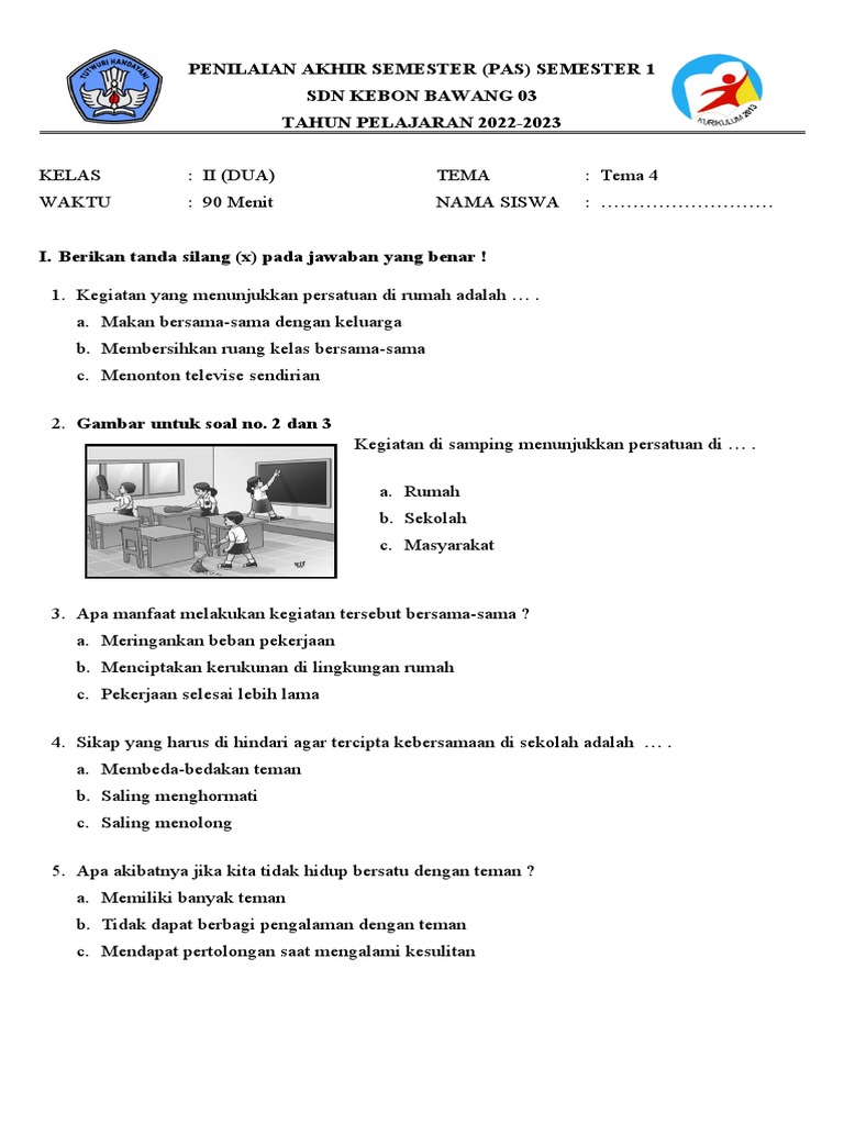 Soal PAS TEMA 4 KELAS 2 | PDF
