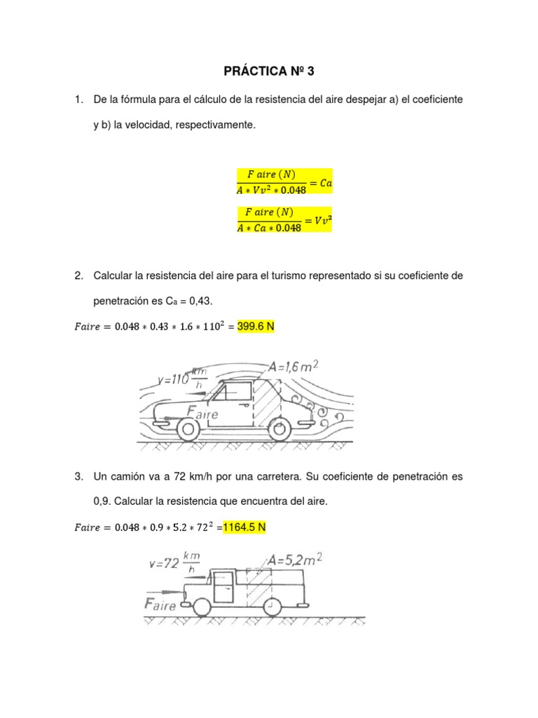Brayan Alexis PAUCAR APONTE - PRÁCTICA #3 Resistencia Del Aire 1 | PDF ...