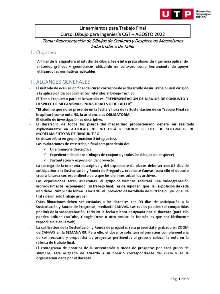Lineamientos Trabajo Final Dibujo para Ingenieria - Agosto 2022 - CGT ...