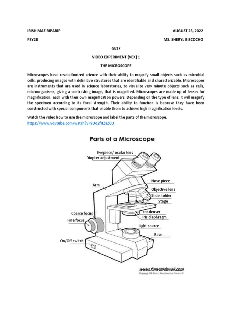 Ge17 Parts of Microscope | PDF | Microscope | Natural Philosophy