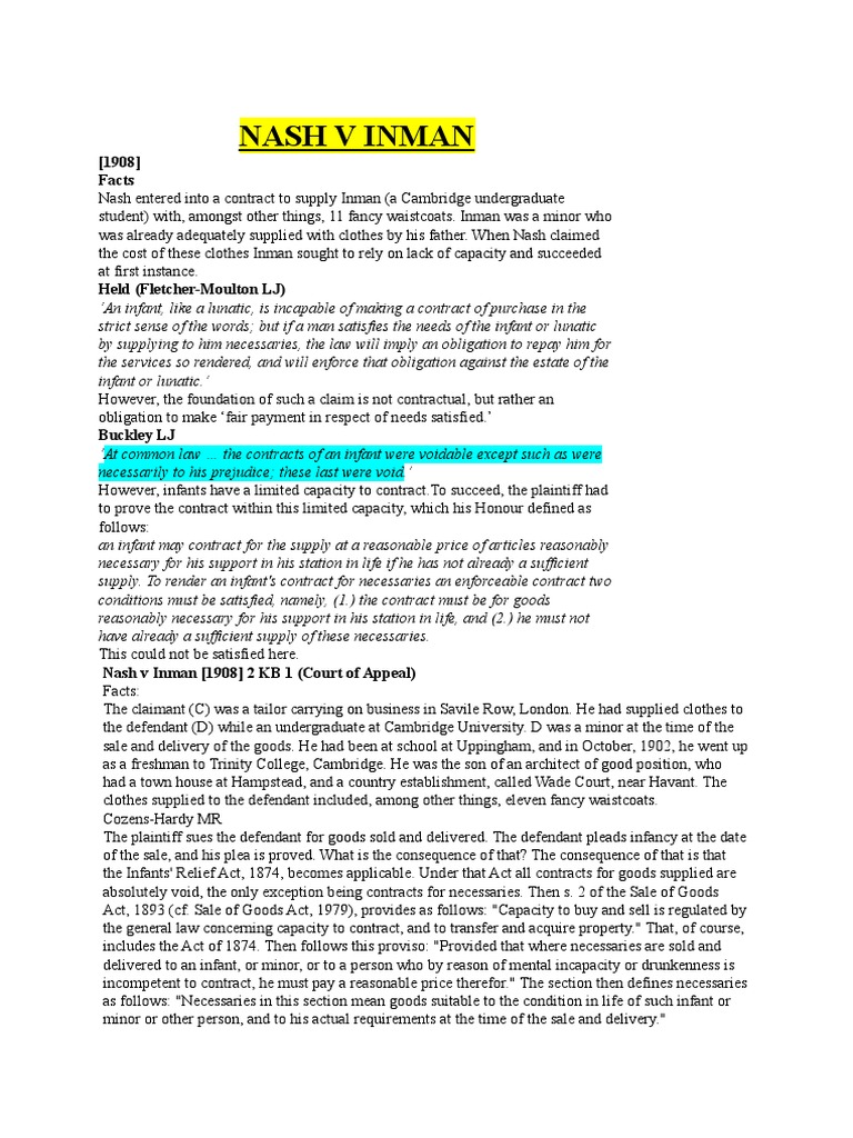 154 Nash V Inman | PDF